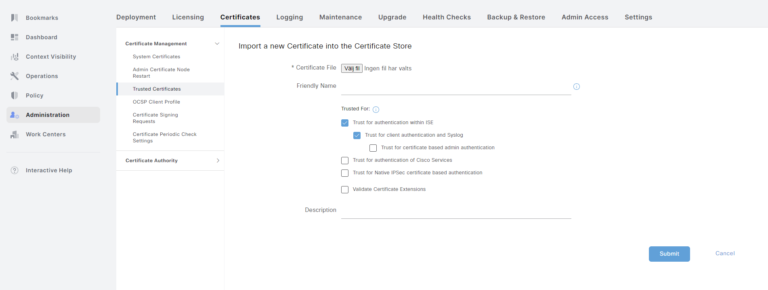 Installing Certificate on ISE Lab Server – Daniels Networking Blog