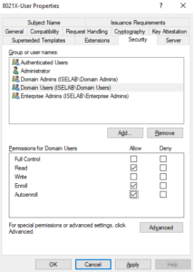 ADCS Cert Templates for ISE Lab – Daniels Networking Blog