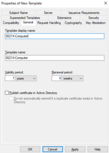 ADCS Cert Templates for ISE Lab – Daniels Networking Blog