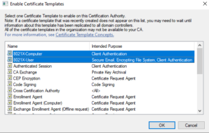 ADCS Cert Templates for ISE Lab – Daniels Networking Blog