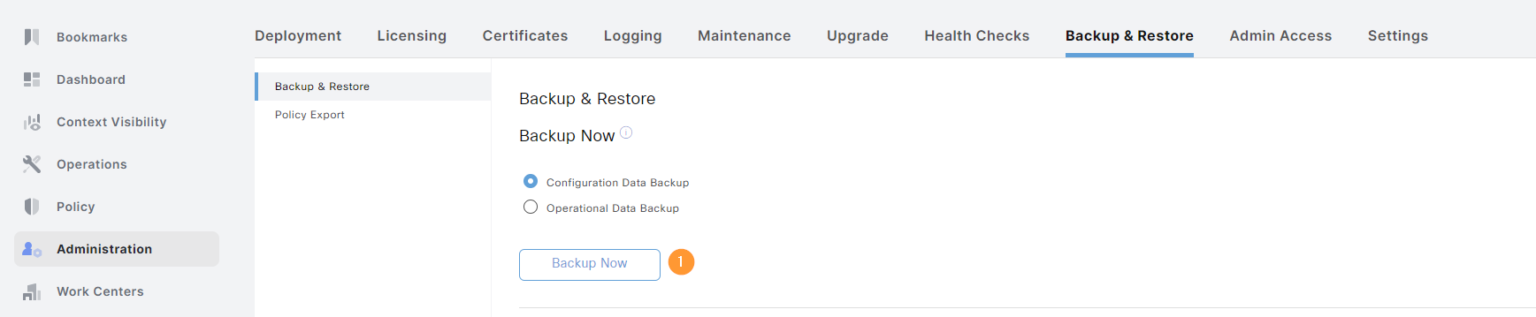 Backup And Restore Of Ise Lab Server Daniels Networking Blog