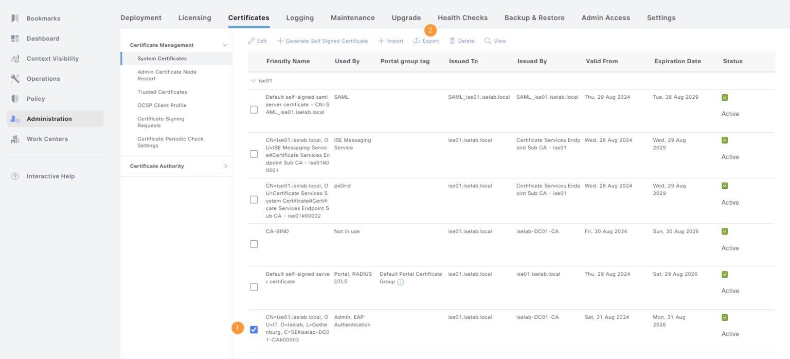 Backup And Restore Of Ise Lab Server Daniels Networking Blog