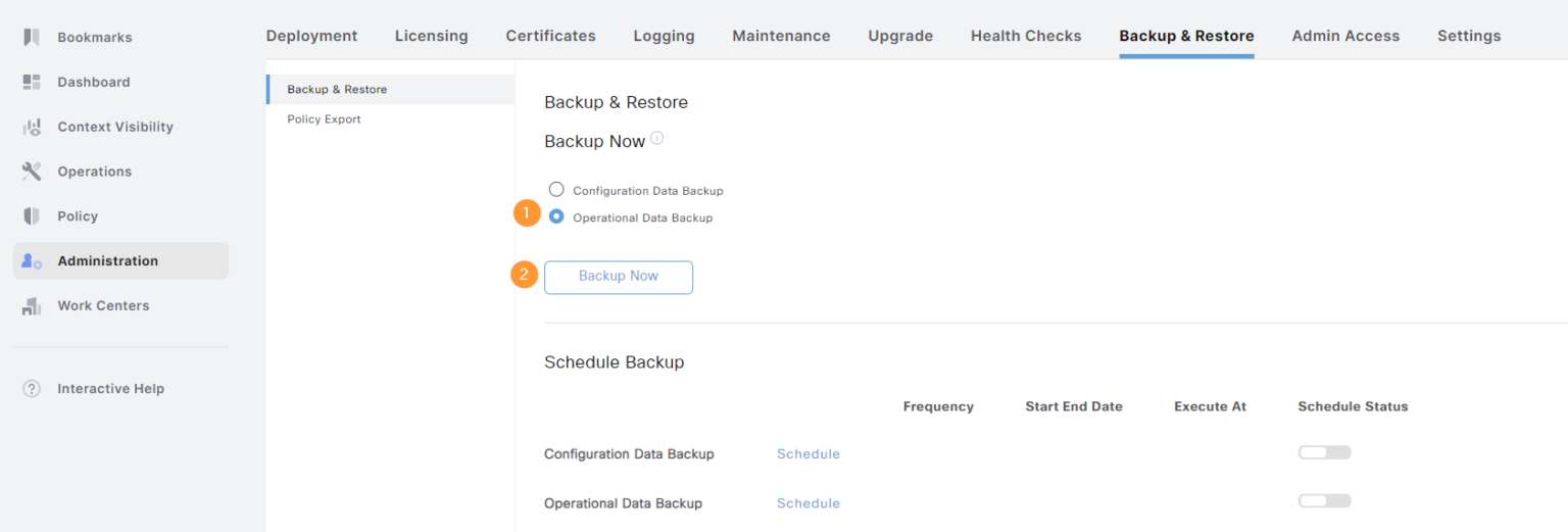 Backup And Restore Of Ise Lab Server Daniels Networking Blog